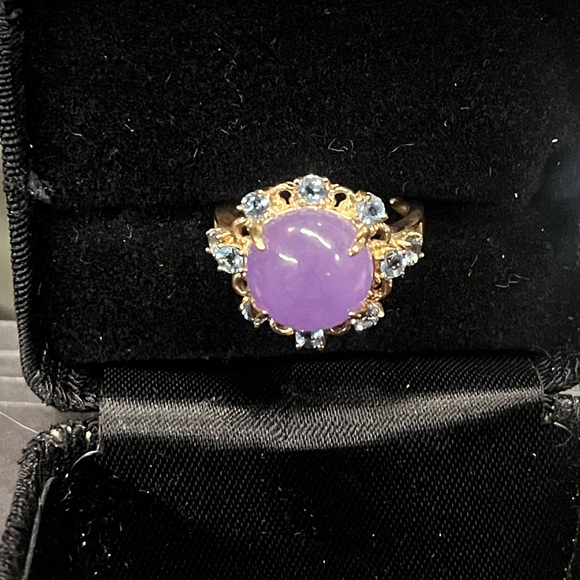 Jewelry | Rare 14k Yellow Gold Lavender Purple Jade Ring | Poshmark